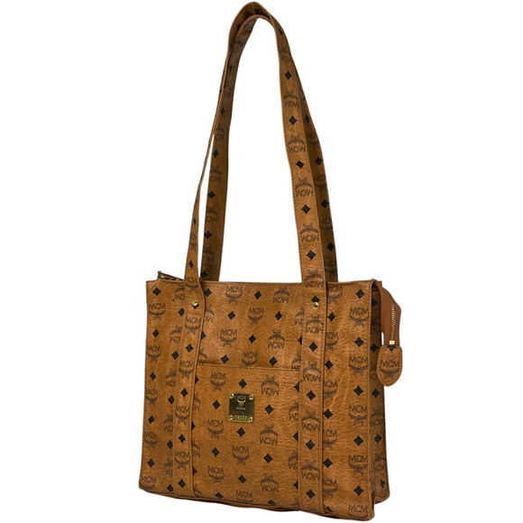 MCM | Bags | Mcm Logo Gram Tote Bag Shoulder Visetos Leather Brown ...